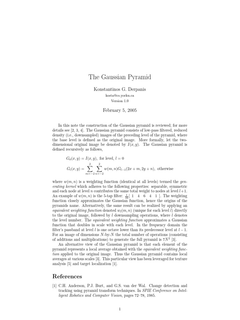 Gaussian Pyramid | PDF