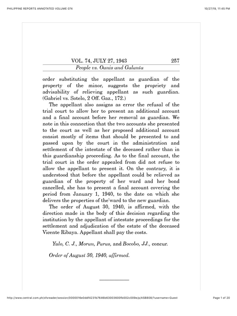 People V Oanis and Galanta | PDF | Legal Guardian | Criminal Law