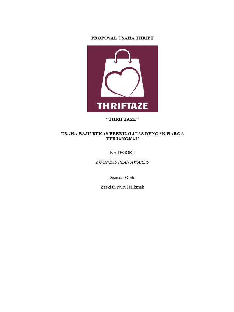 Proposal Thrift Aza | PDF
