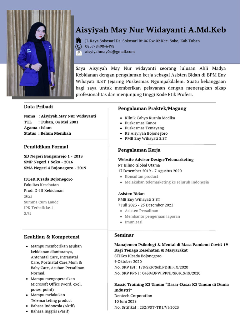 CV Aisyiyah New (1) | PDF