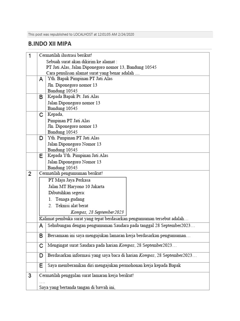 Panduan Penulisan Surat Formal | PDF