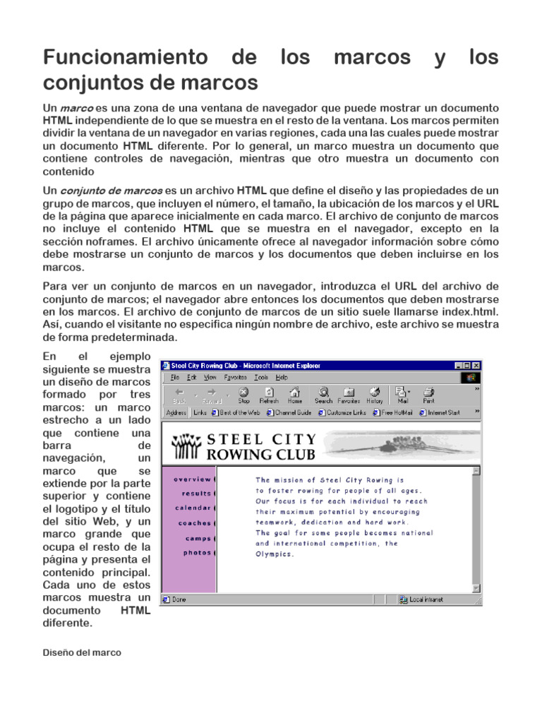 Funcionamiento de Los Marcos y Los Conjuntos de Marcos | PDF | HTML ...