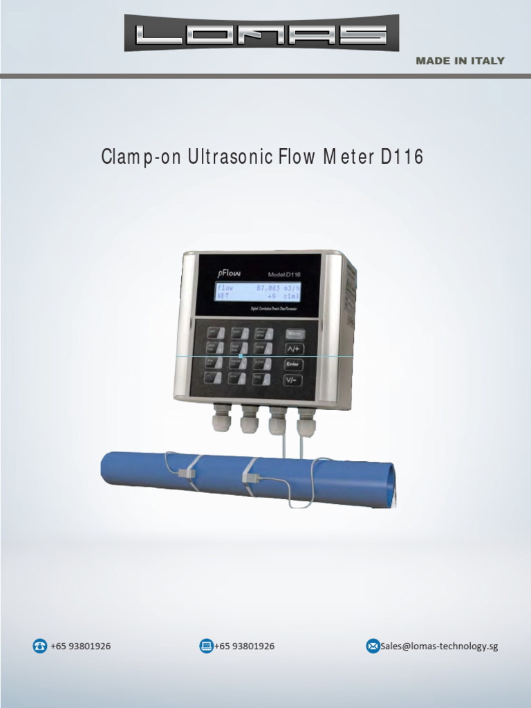 D116 Clamp-On Ultrasonic Flow Meter Guide | PDF | Pipe (Fluid ...