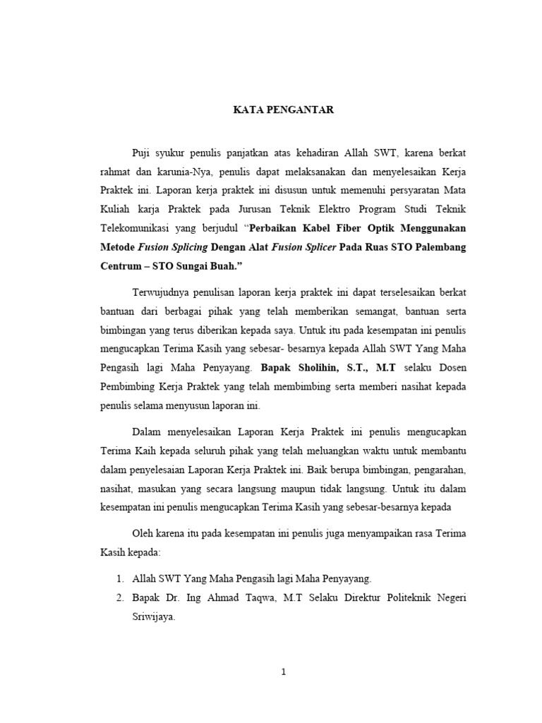 Laporan Kerja Praktek - Erlangga Dwi Putra | PDF