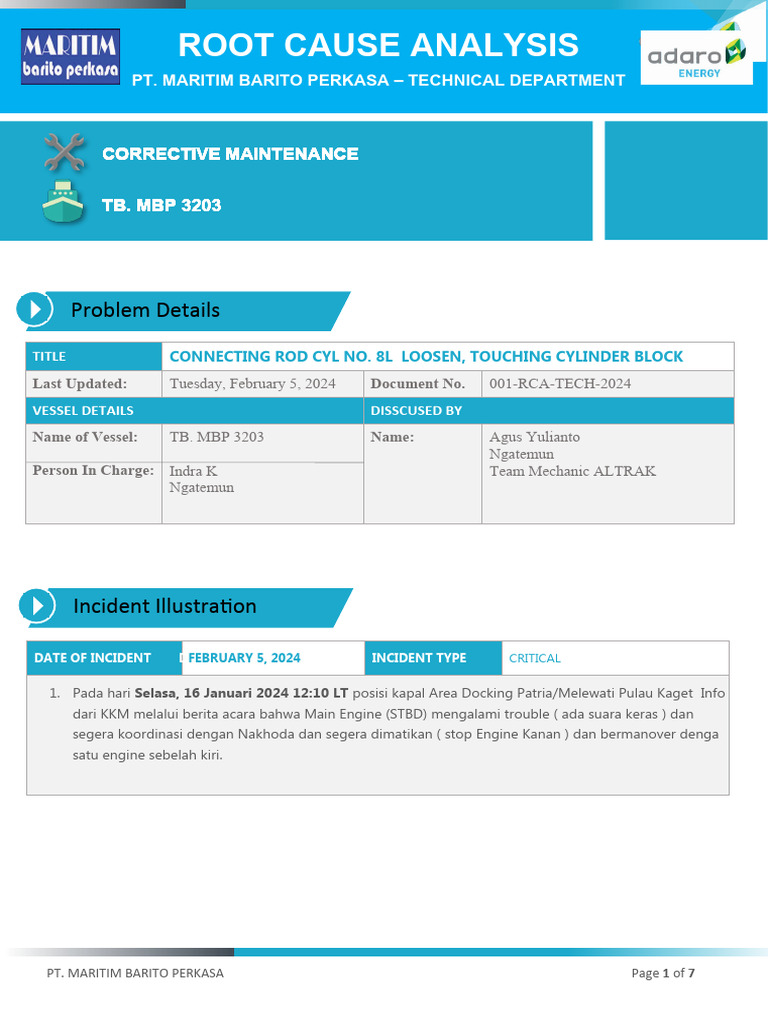 Laporan Insiden Mesin TB MBP 3203 | PDF