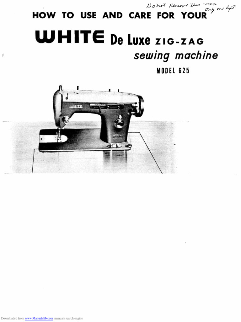 White 625 Sewing Machine Instruction Manual | PDF
