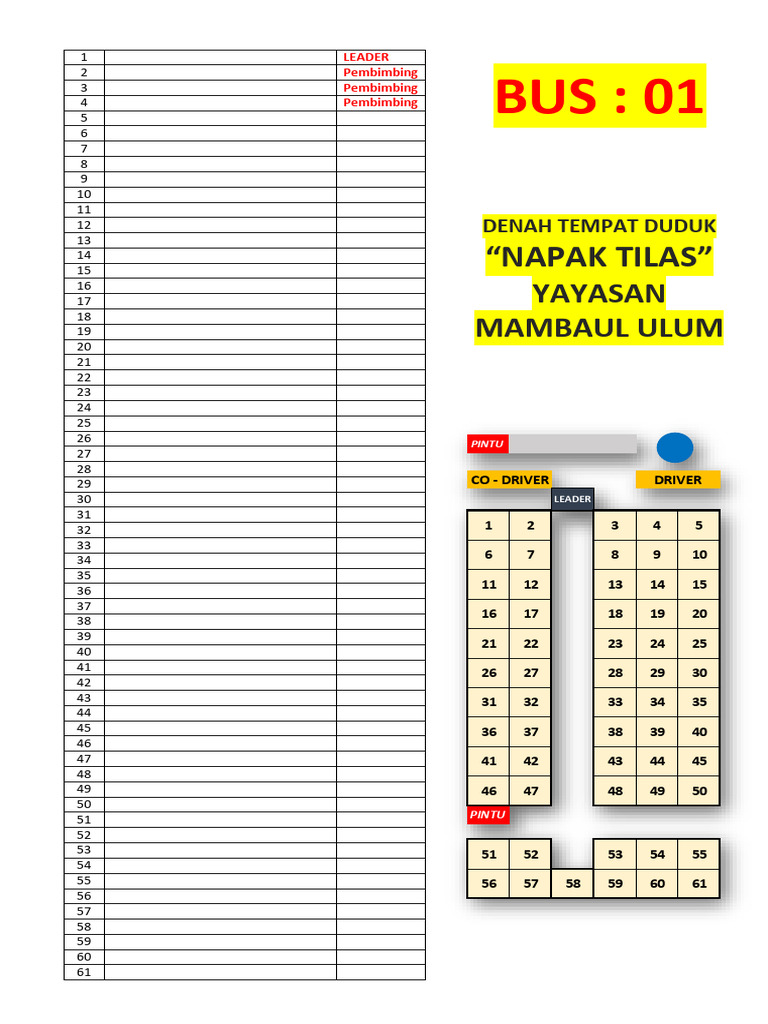 Draft Tempat Duduk Bus | PDF