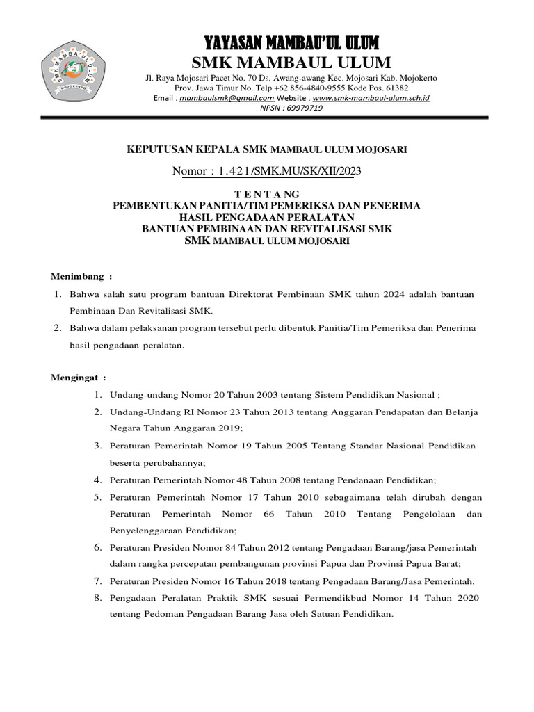 SK PENCAIRAN BANTUAN-rev | PDF