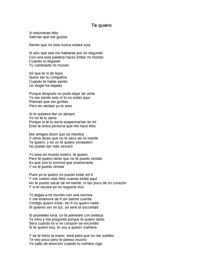 Te Quiero | PDF
