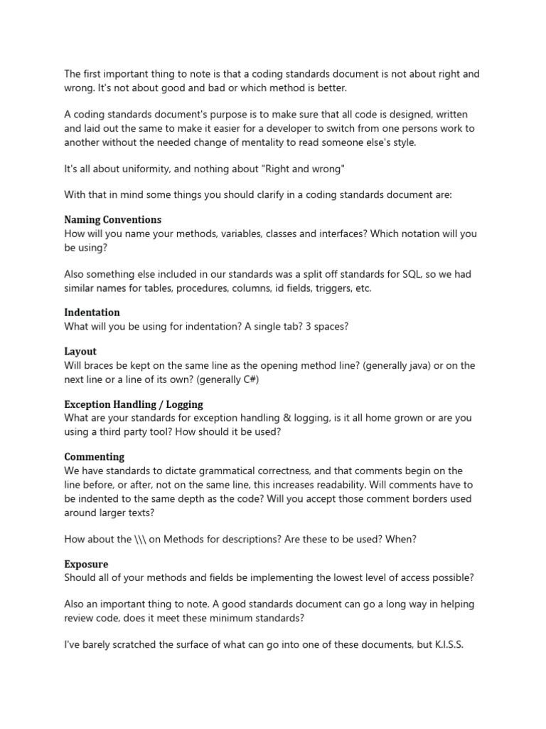 Coding Standard | PDF | Software | Computer Programming