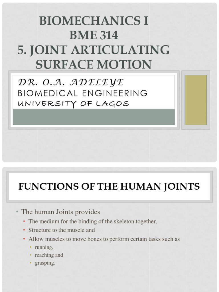 Note 5 - Joint Articulating Surface Motion | PDF | Joint | Foot