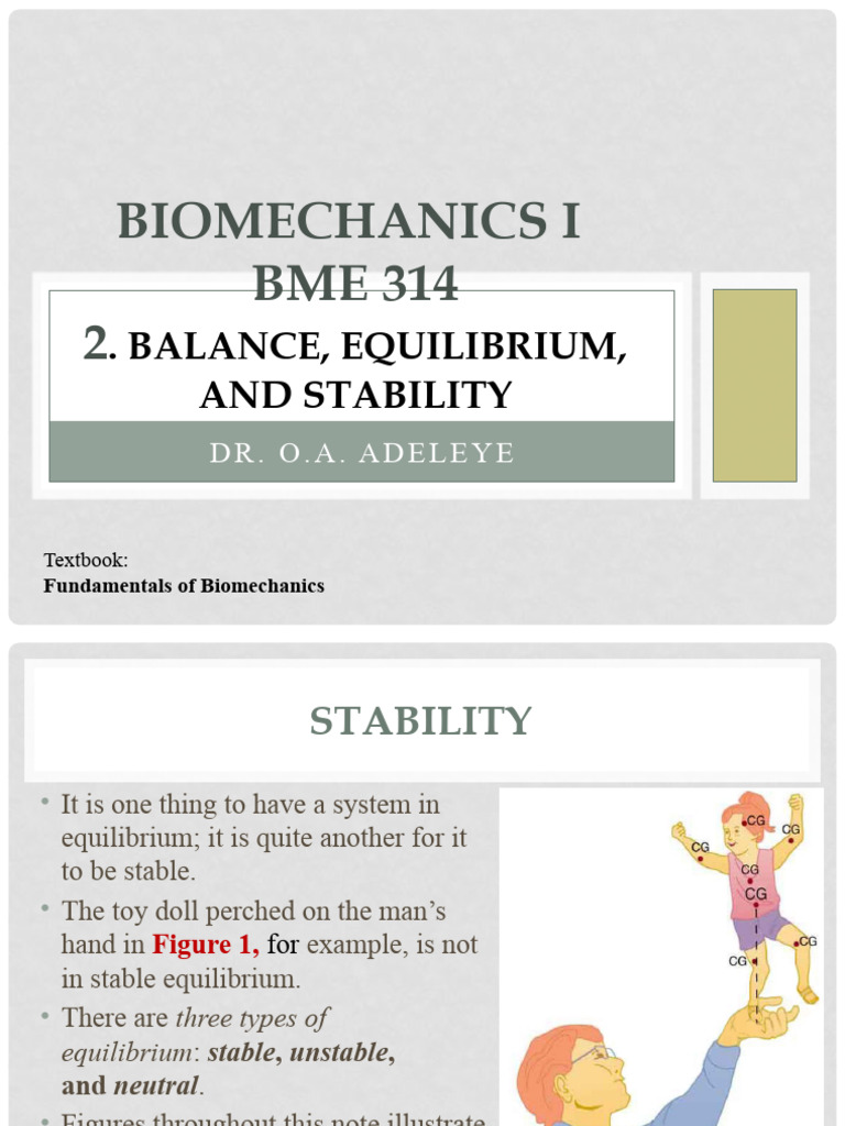 Note 2 - Balance, Equilibrium, and Stability | PDF | Force | Center Of Mass