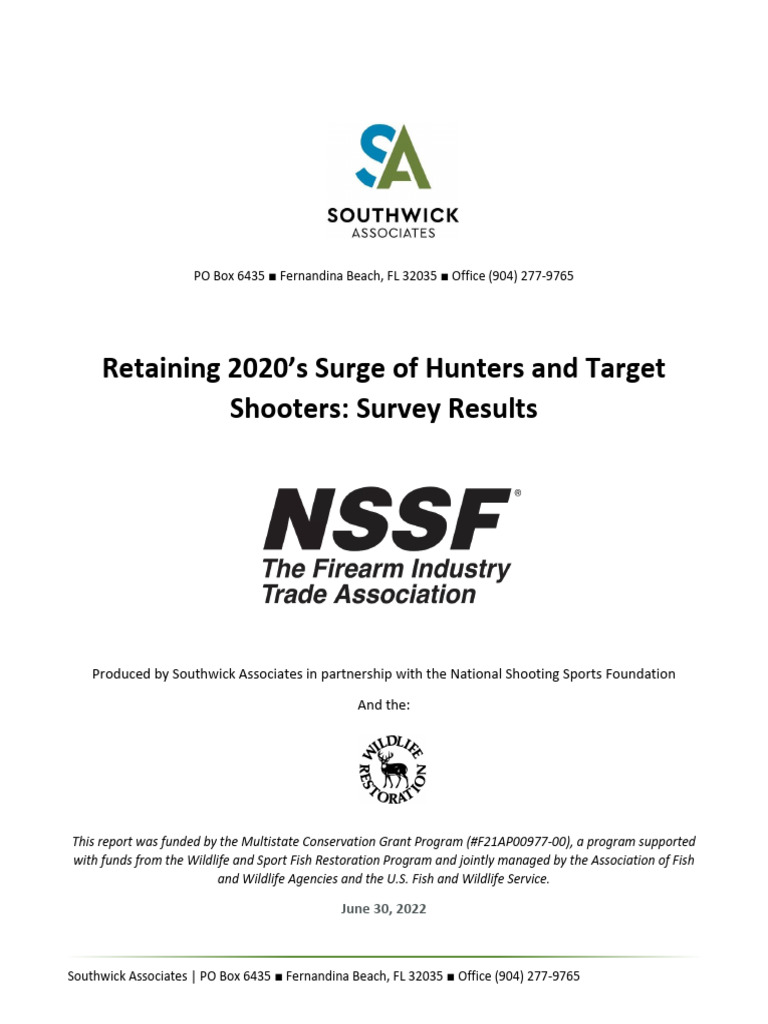 NSSF Southwick Retaining The Surge Hunter Survey Report | PDF | Survey ...