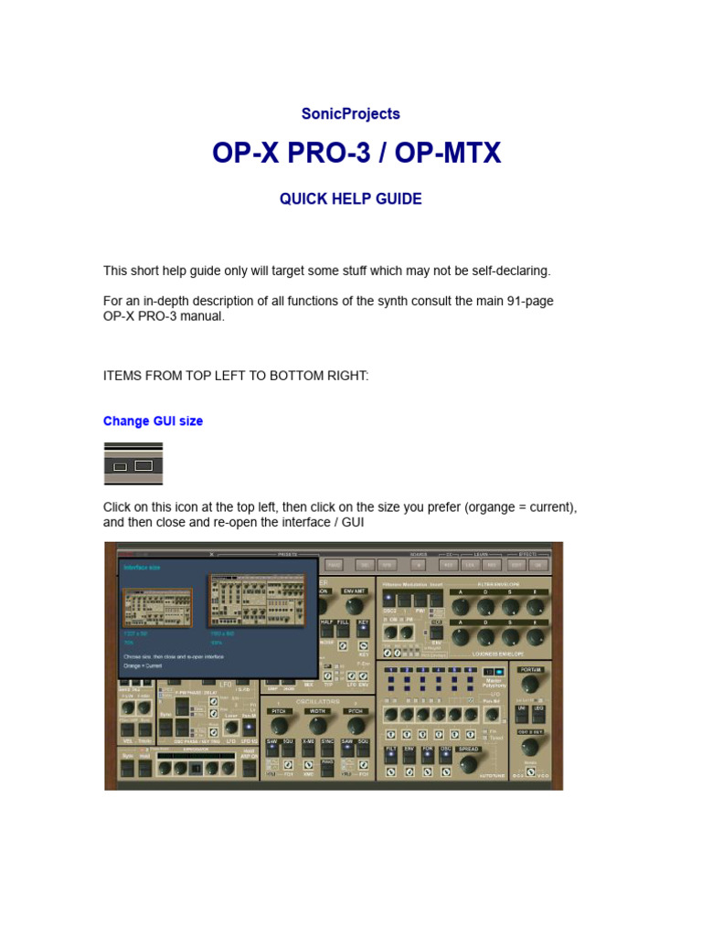 OP-X PRO-3 Start Basics Guide | PDF | Electronic Oscillator | Synthesizer