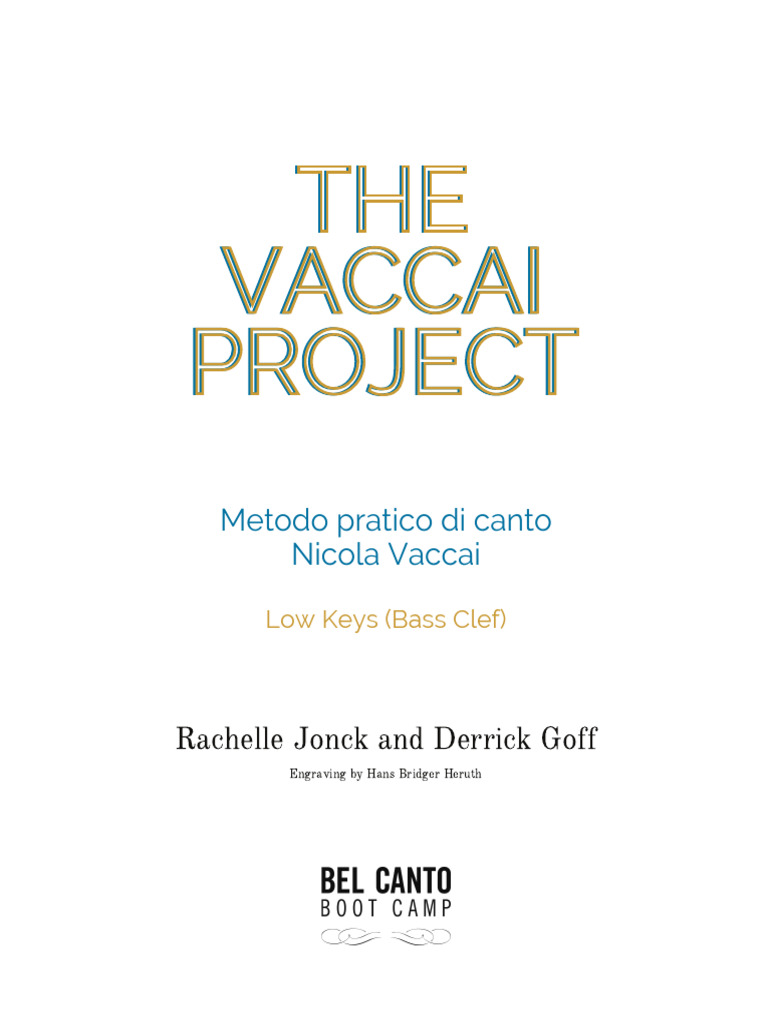 Vaccai Low Voice Singing Method | PDF | Musical Notation | Poetry