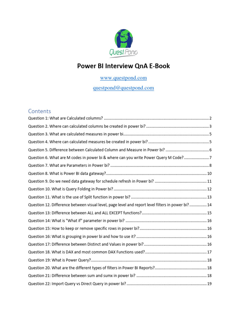 Power BI Interview Questions and Answers | PDF