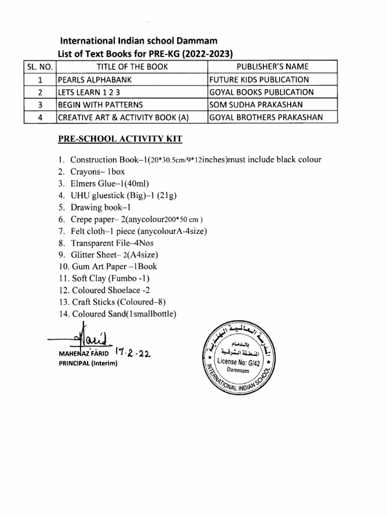 Httpsiisdammam - Edu.sawp Contentuploads202202booklistlkg Xii2022 PDF | PDF