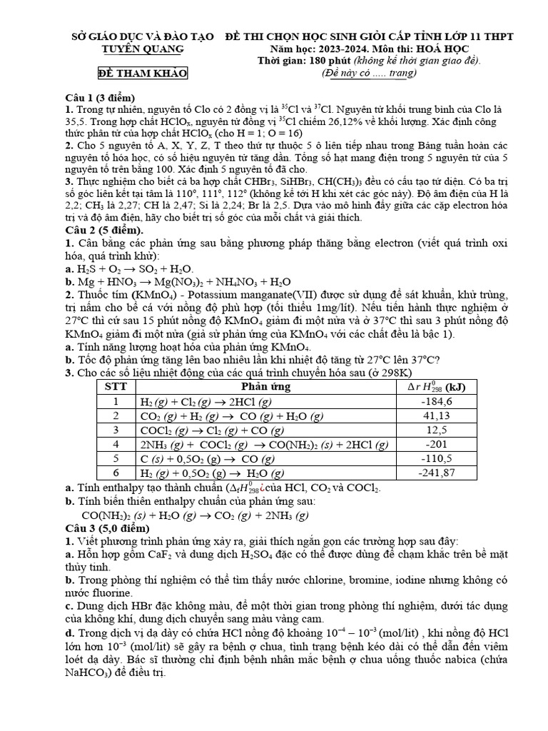 ĐỀ HSG 11 ĐỀ 7 | PDF