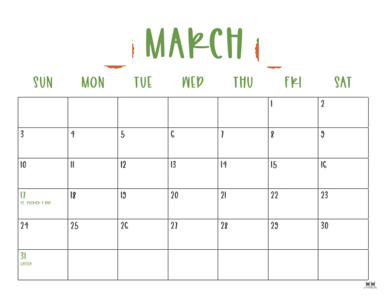 Printable March 2024 Calendar Style 10 | PDF