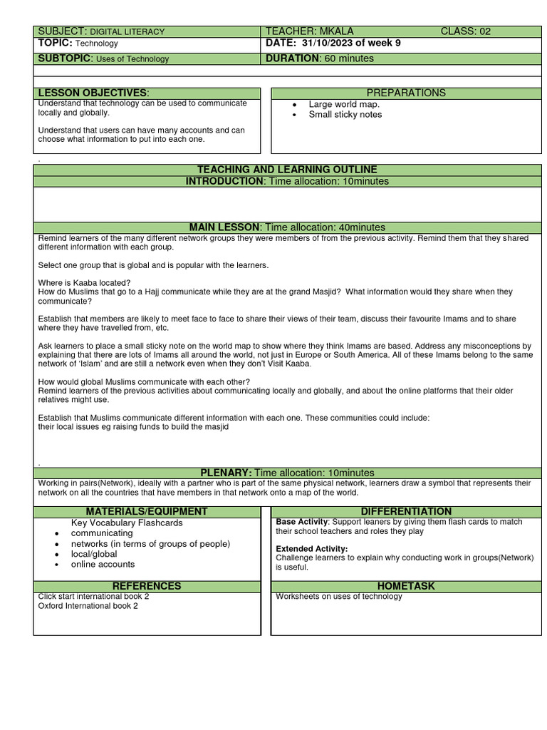 Uses of Technology in Digital Literacy | PDF | Flashcard | Behavior ...