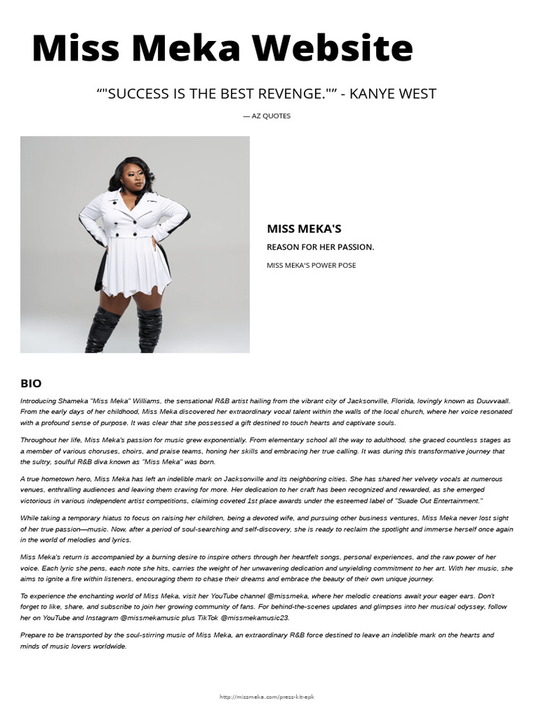 Miss Meka - Artist Press Kit | PDF