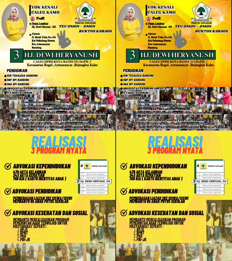 Profil Hj. Dewi Heryani, Caleg DPRD | PDF