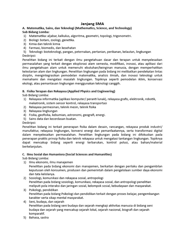 Tema Lomba Opsi Jenjang SMA | PDF