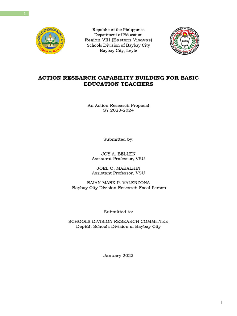 Action Research Proposal Template | PDF | Teachers | Cognition