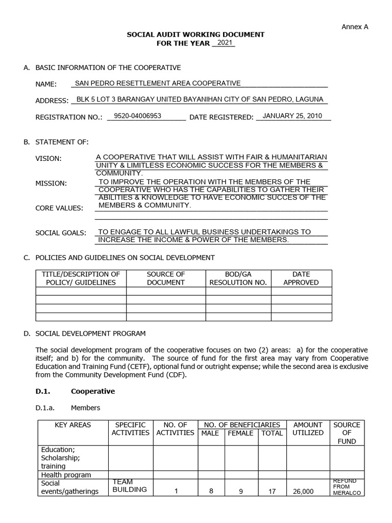 Social Audit Working Doc Report | PDF | Internal Audit | Audit