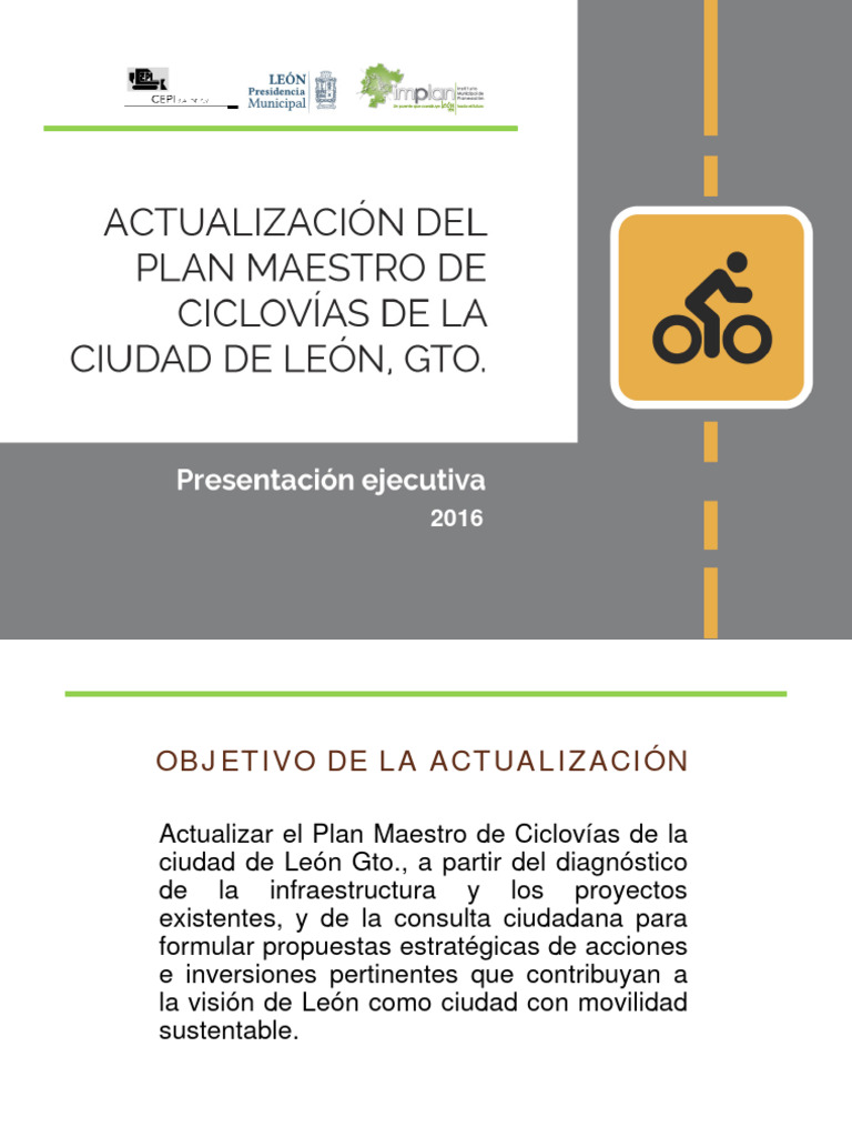 Plan Maestro de Ciclovías 2016 | PDF | Transporte sostenible | Transporte por carretera