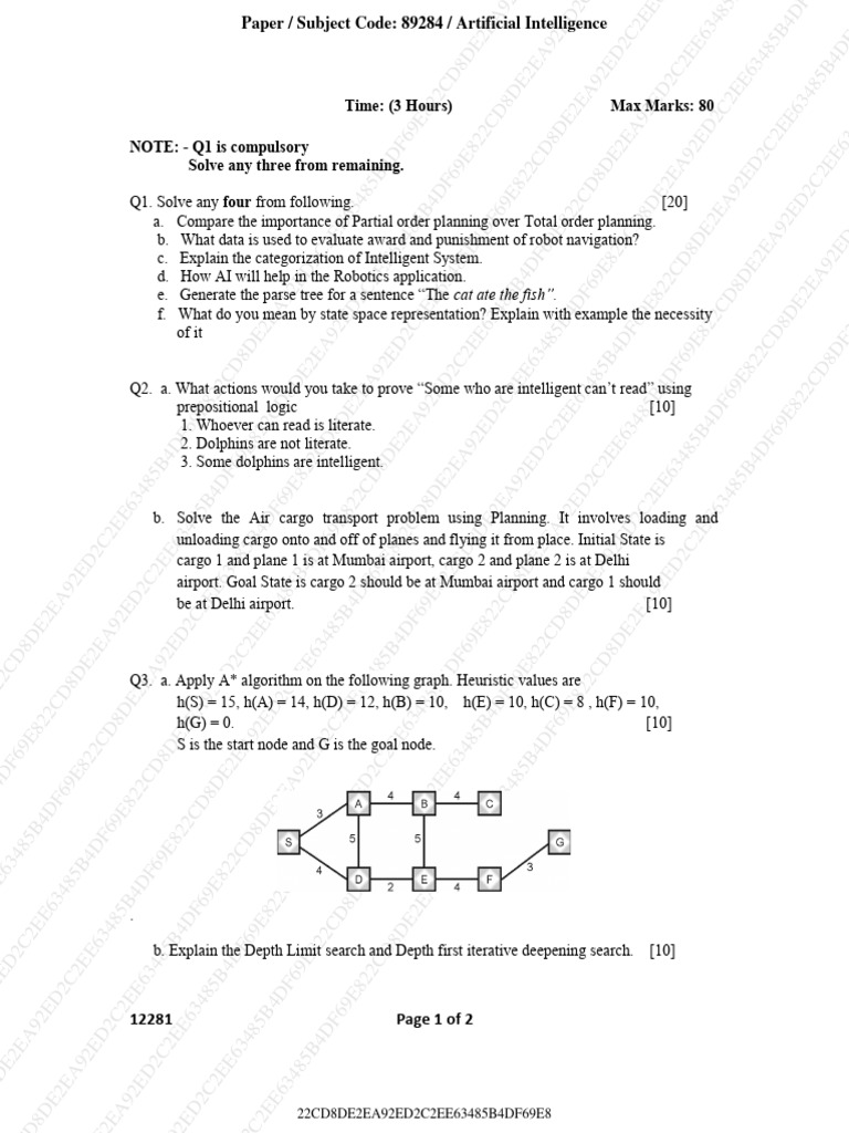 Question Paper Nov 22 | PDF | Cybernetics | Cognition