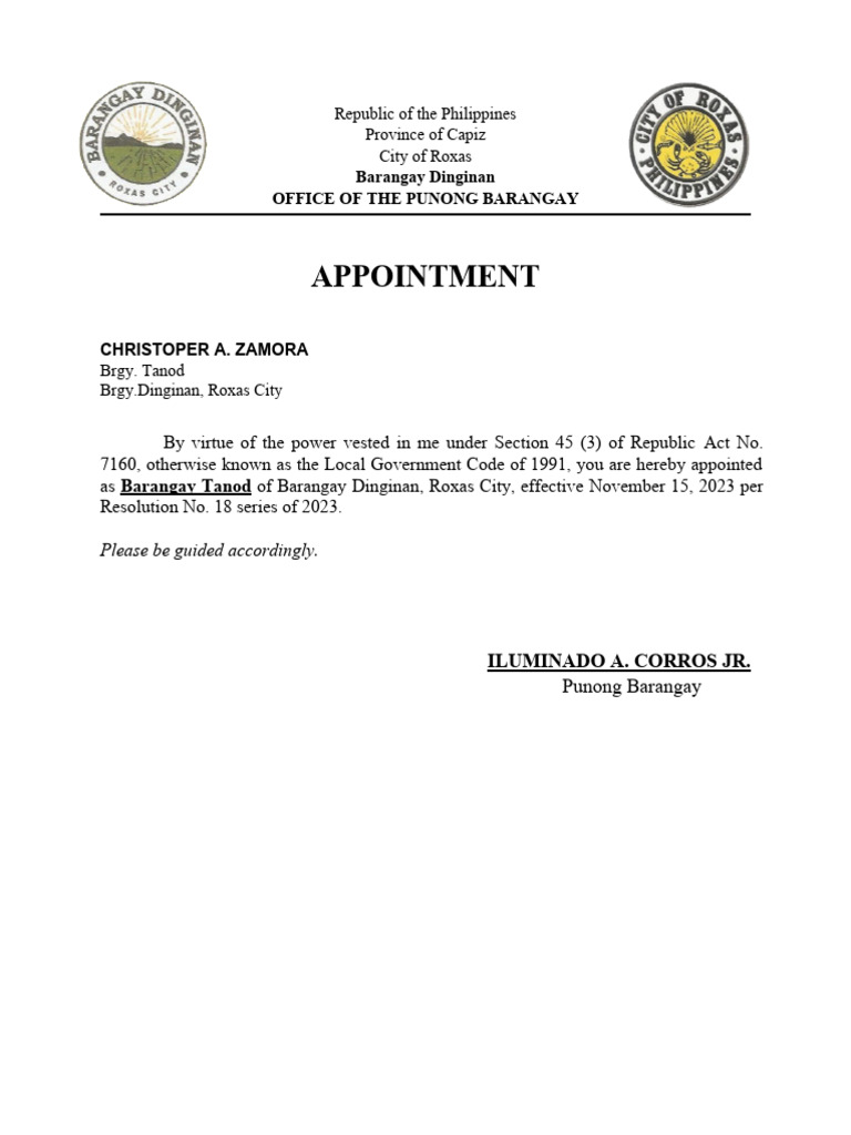 Appointment | PDF