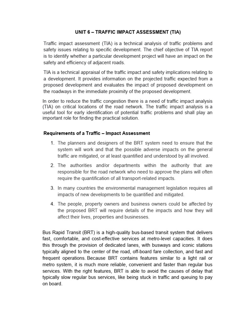 Traffic Impact Assessment Overview | PDF | Technology & Engineering