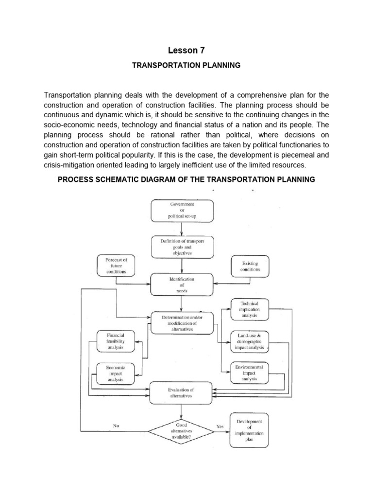 Lesson 7 - Transportation Planning | PDF | Transport | Planning
