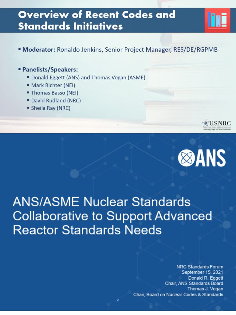 Advanced Nuclear Standards Initiative | PDF | Nuclear Regulatory ...