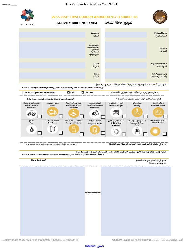 Activity Briefing Form Arabic and English-1 | PDF