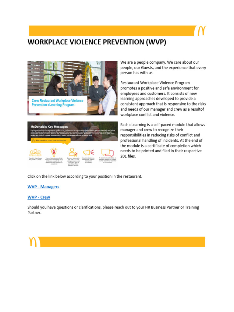 Workplace Violence Prevention Program | PDF
