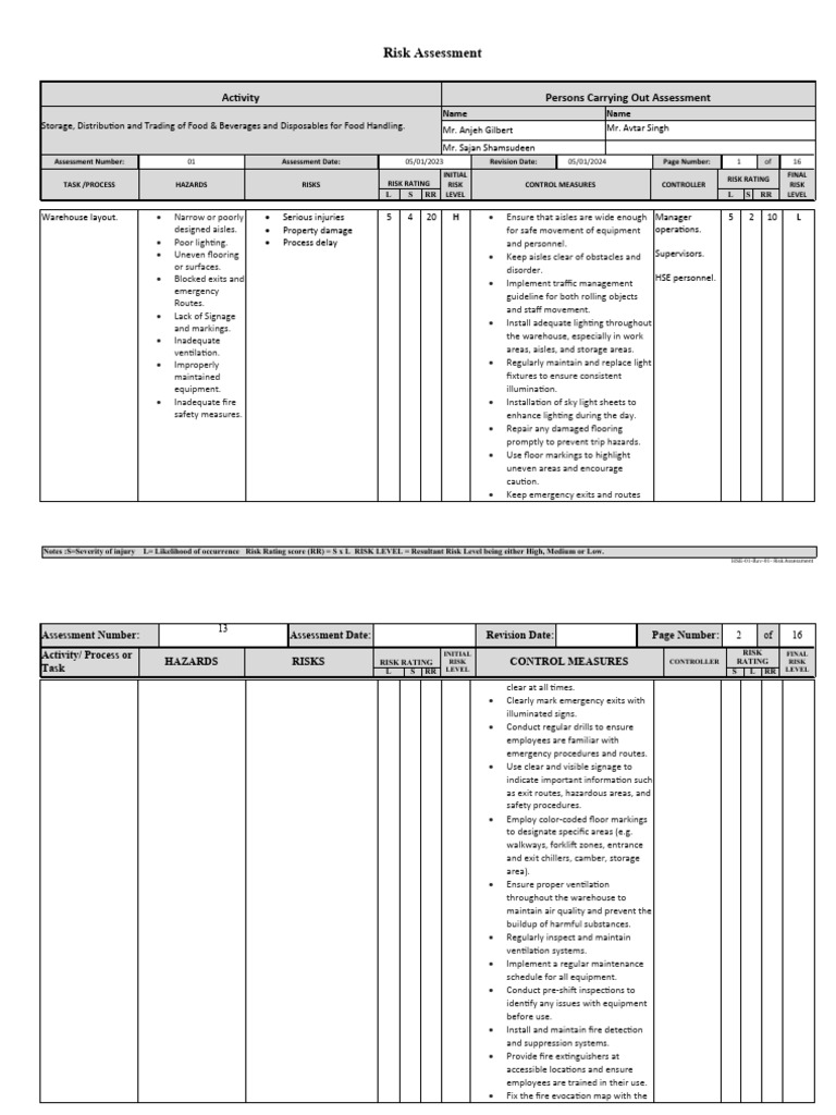 Risk Assessment | PDF | Forklift | Risk Risk Assessment | PDF | Forklift | Risk
