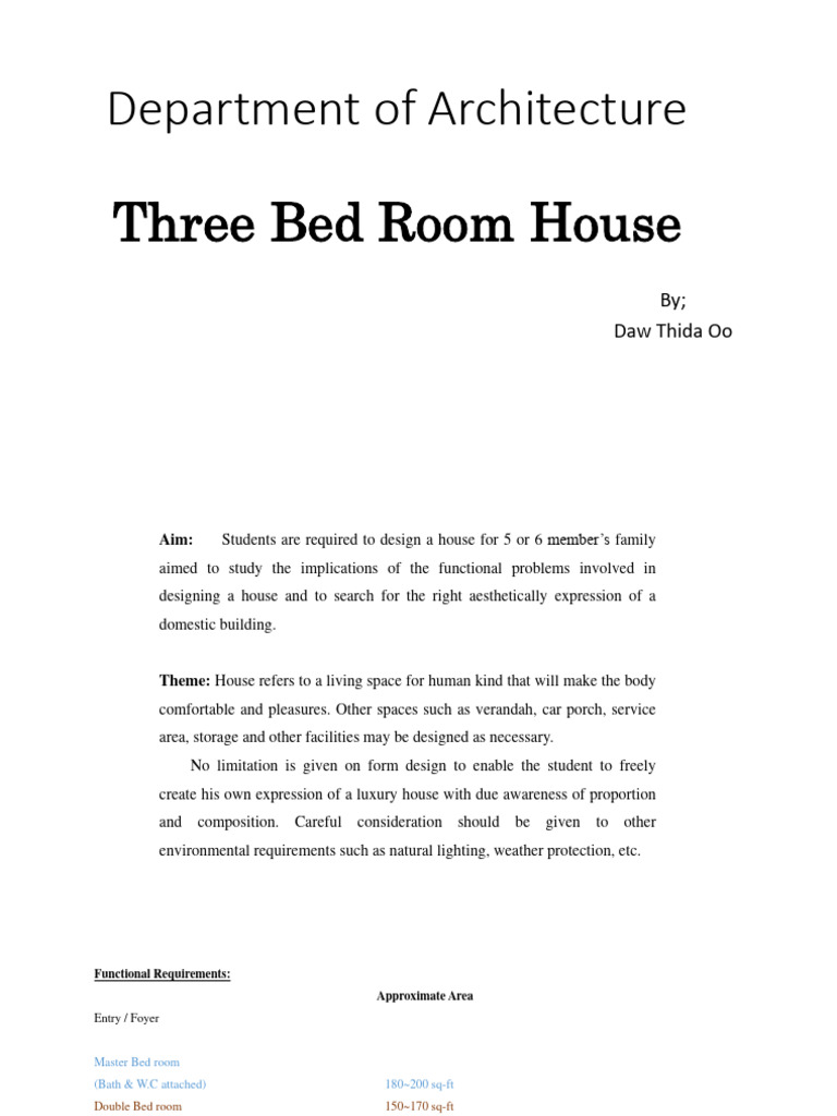 3 Bed Room | PDF | Room | Architectural Design