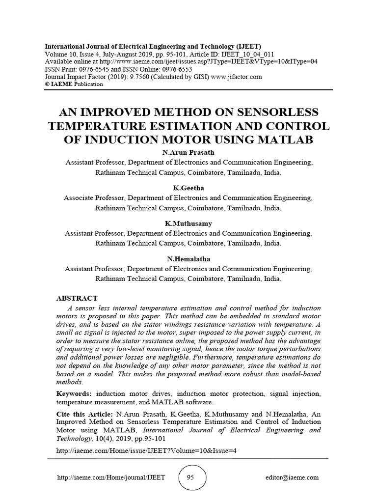 An Improved Method On Sensorless Tempera | PDF | Electric Motor ... An Improved Method On Sensorless Tempera | PDF | Electric Motor ...