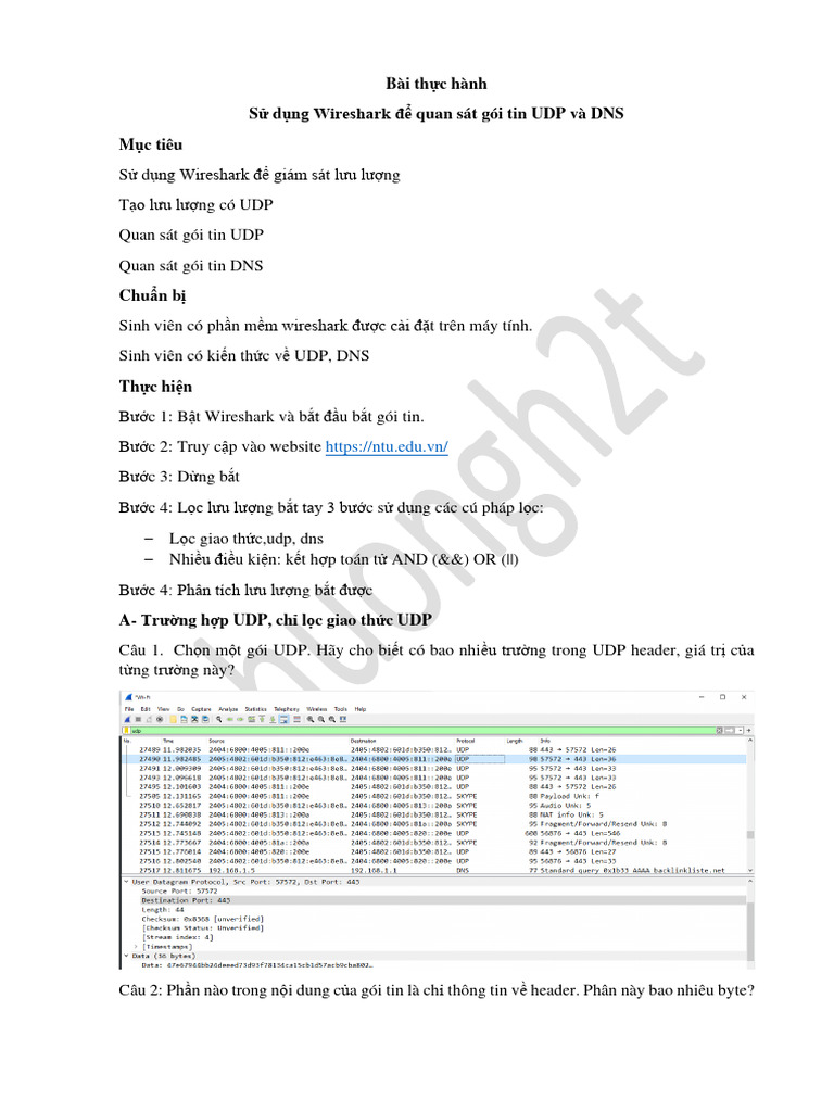 Thuc Hanh UDP DNS | PDF