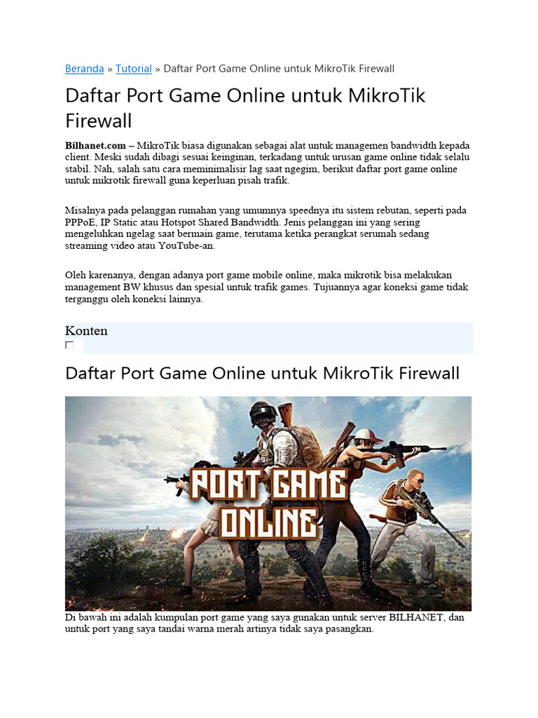 Port Game Online | PDF
