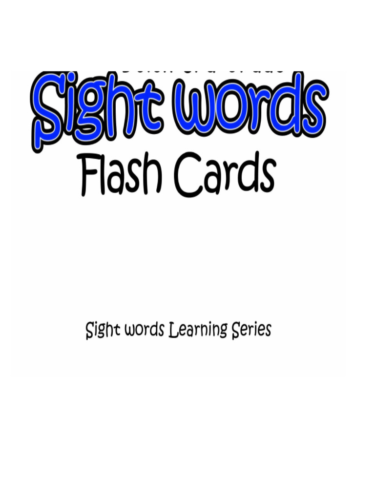 2nd Grade Dolch Sight Words Flash Cards CF | PDF