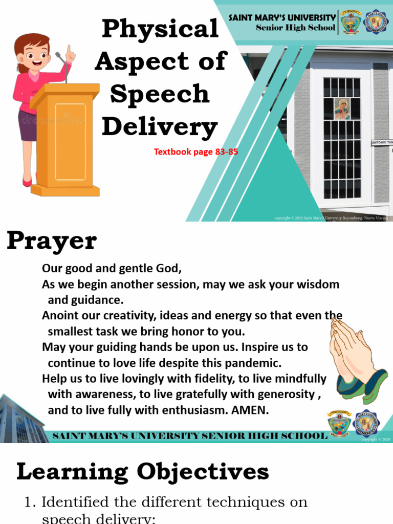 Physical Aspect of Speech Delivery | PDF | Gesture | Speech