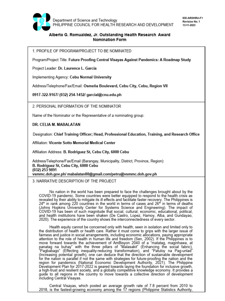 0 CNU Nomination Form | PDF | Emergency Management | Disaster Risk ...
