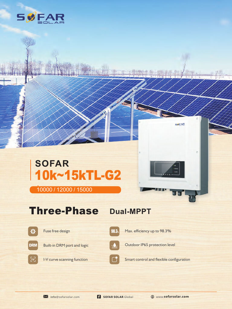 Sofar 10 15 KTL G2 Datasheet | PDF
