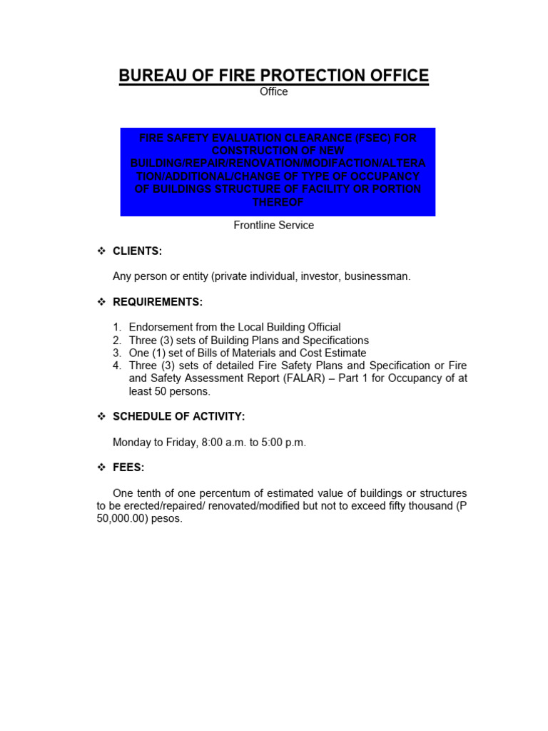 Bureau of Fire Protection | PDF