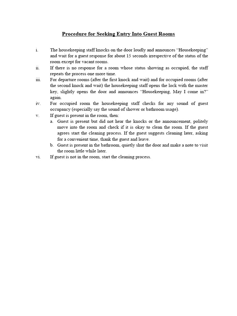 HK Cleaning Manual | PDF | Bed | Housekeeping