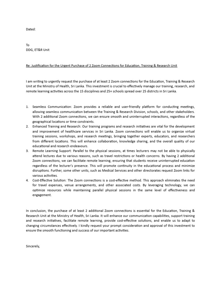 V 1.1. Justification For Zoom - D-Training Comments | PDF | Distance ...