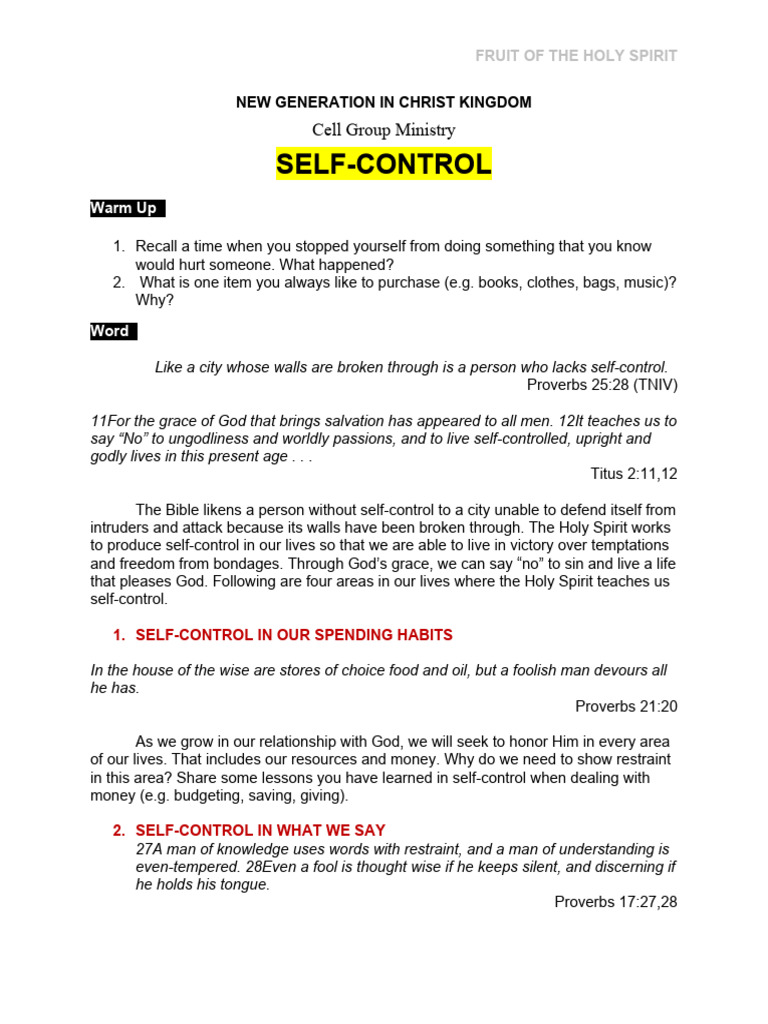 Self Control | PDF